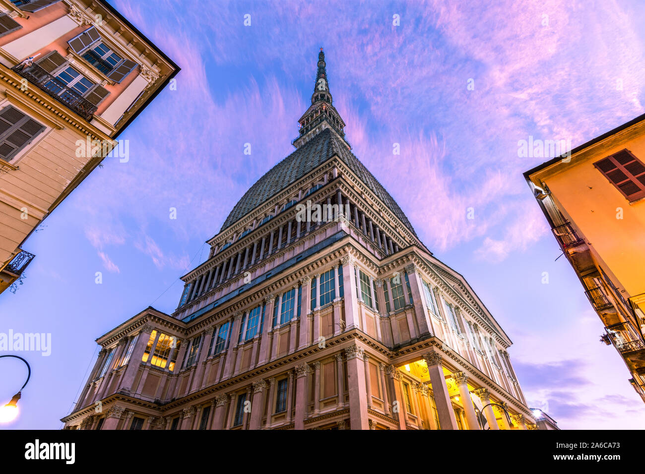 The most famous monument of Turin, Piedmont, Italy. La Mole ...