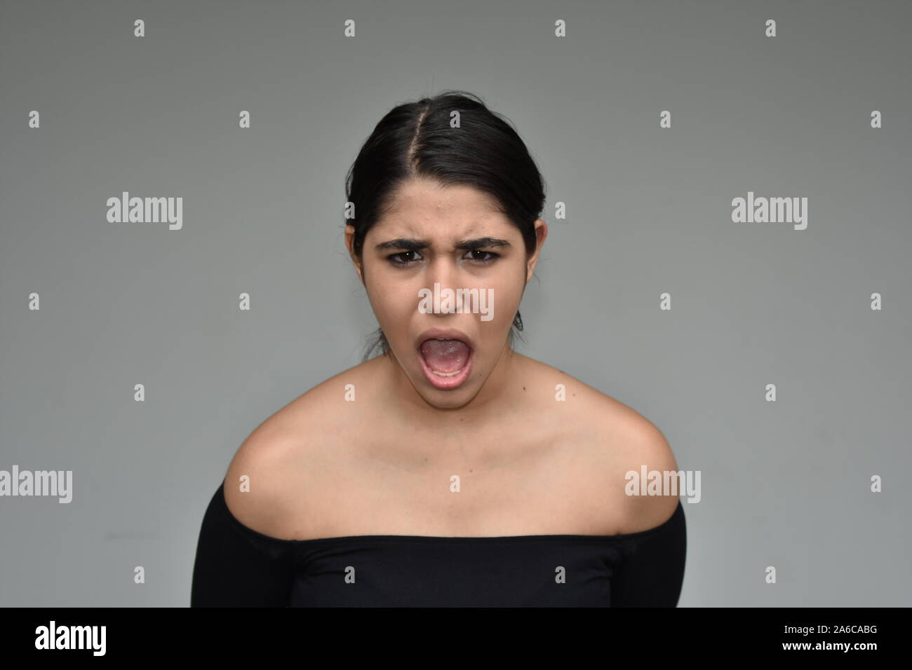 Stressed Cute Girl Stock Photo - Alamy
