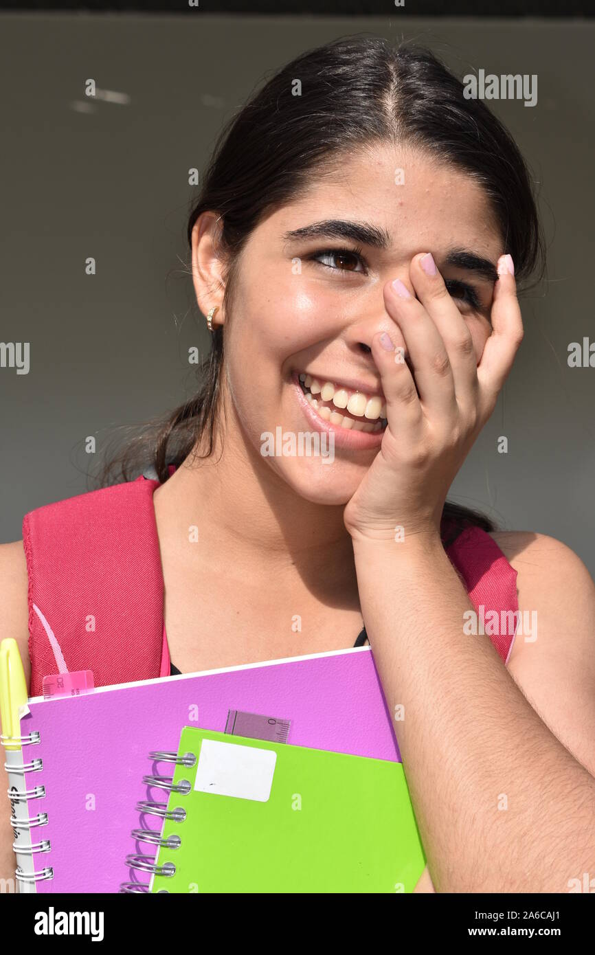 Girl Student Laughing Stock Photo - Alamy