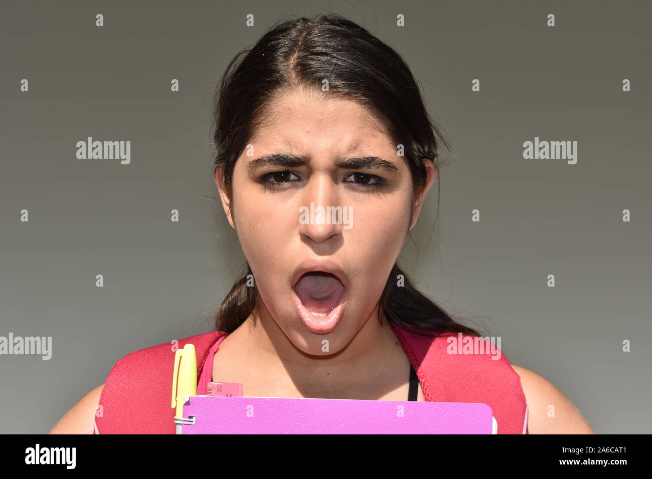 Female Student Under Stress Stock Photo - Alamy