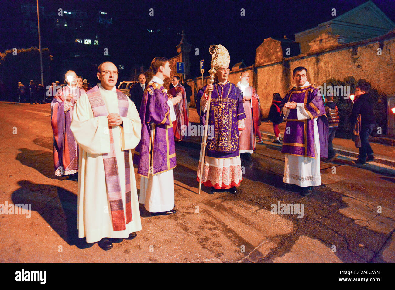 Agno, Switzerland - 12 March 2016 - Catholic procession at Agno in ...
