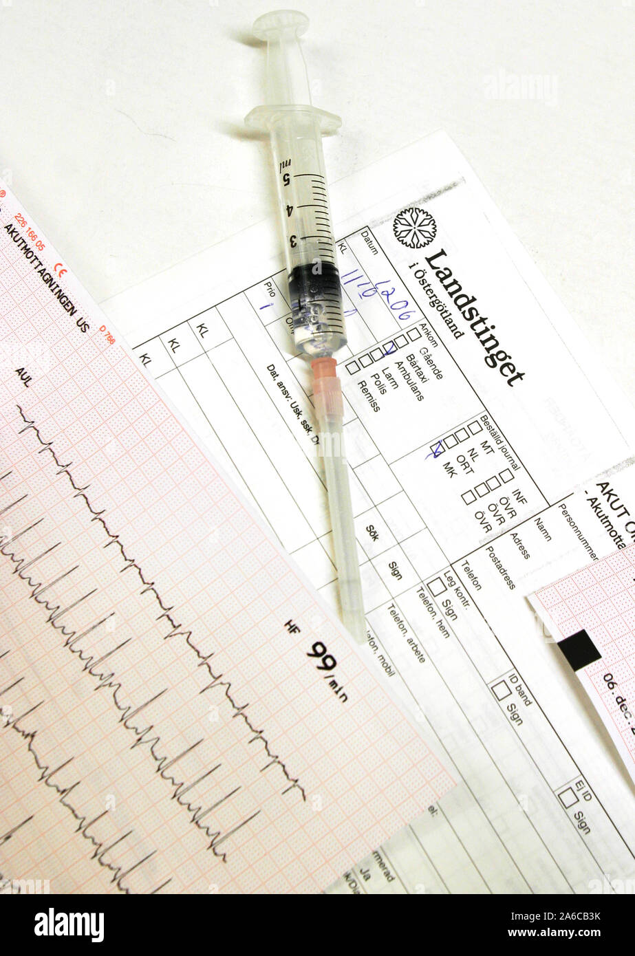 ECG (electrocardiogram) on cardiac patient emergency, University ...