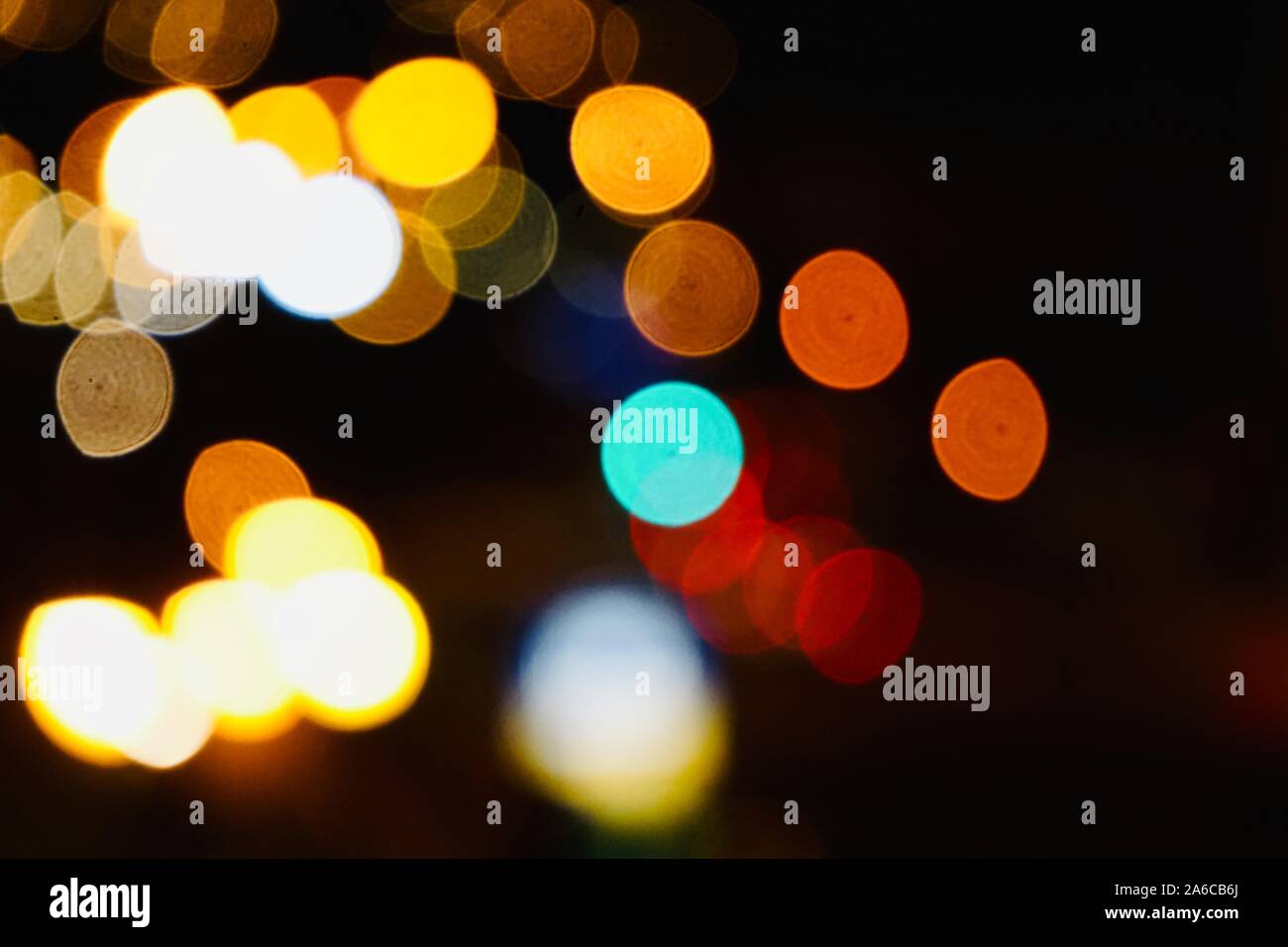 colorful lights at night on the street in the city Stock Photo - Alamy