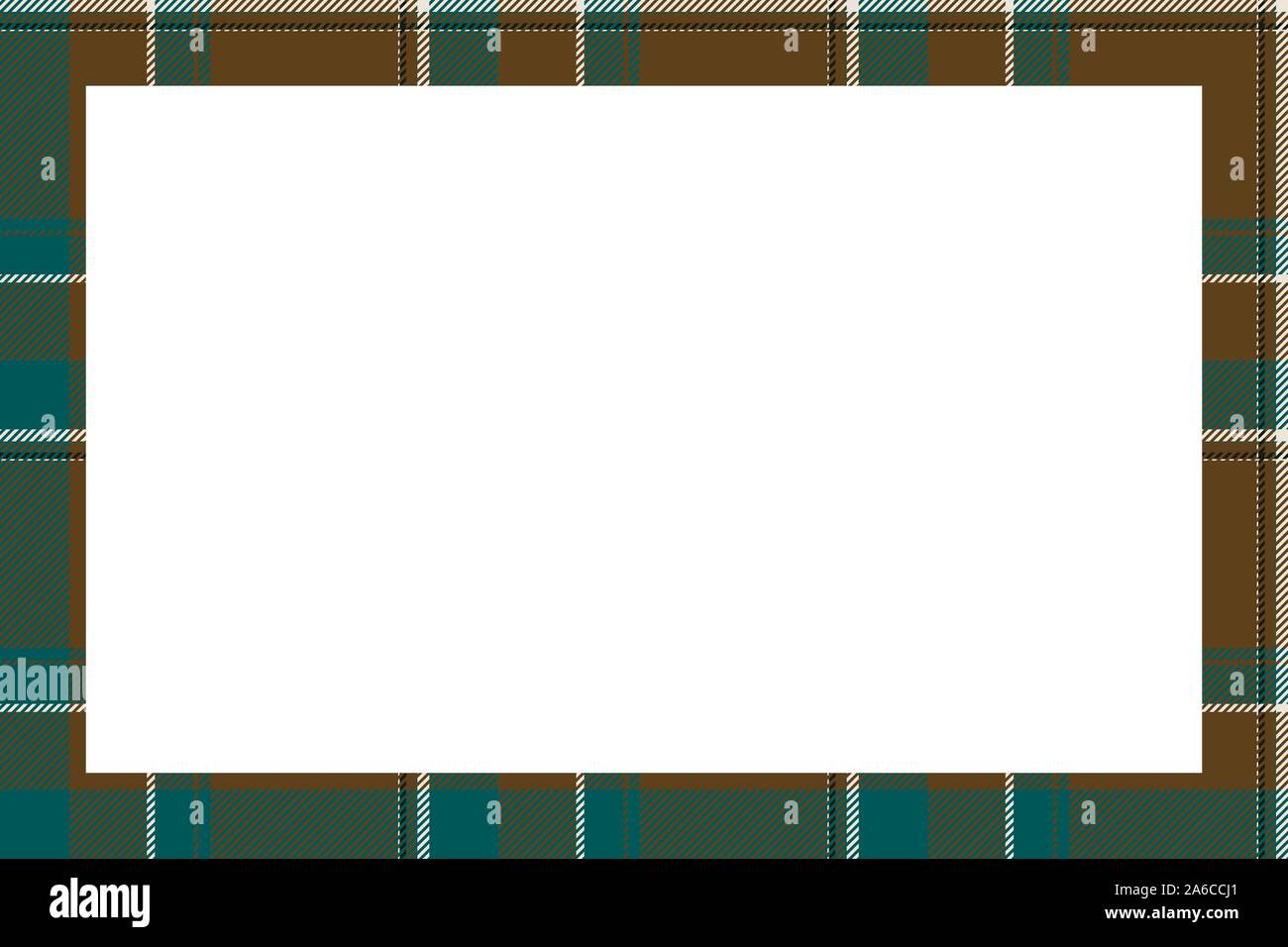 Vintage frame vector. Scottish border pattern retro style. Beauty empty ...