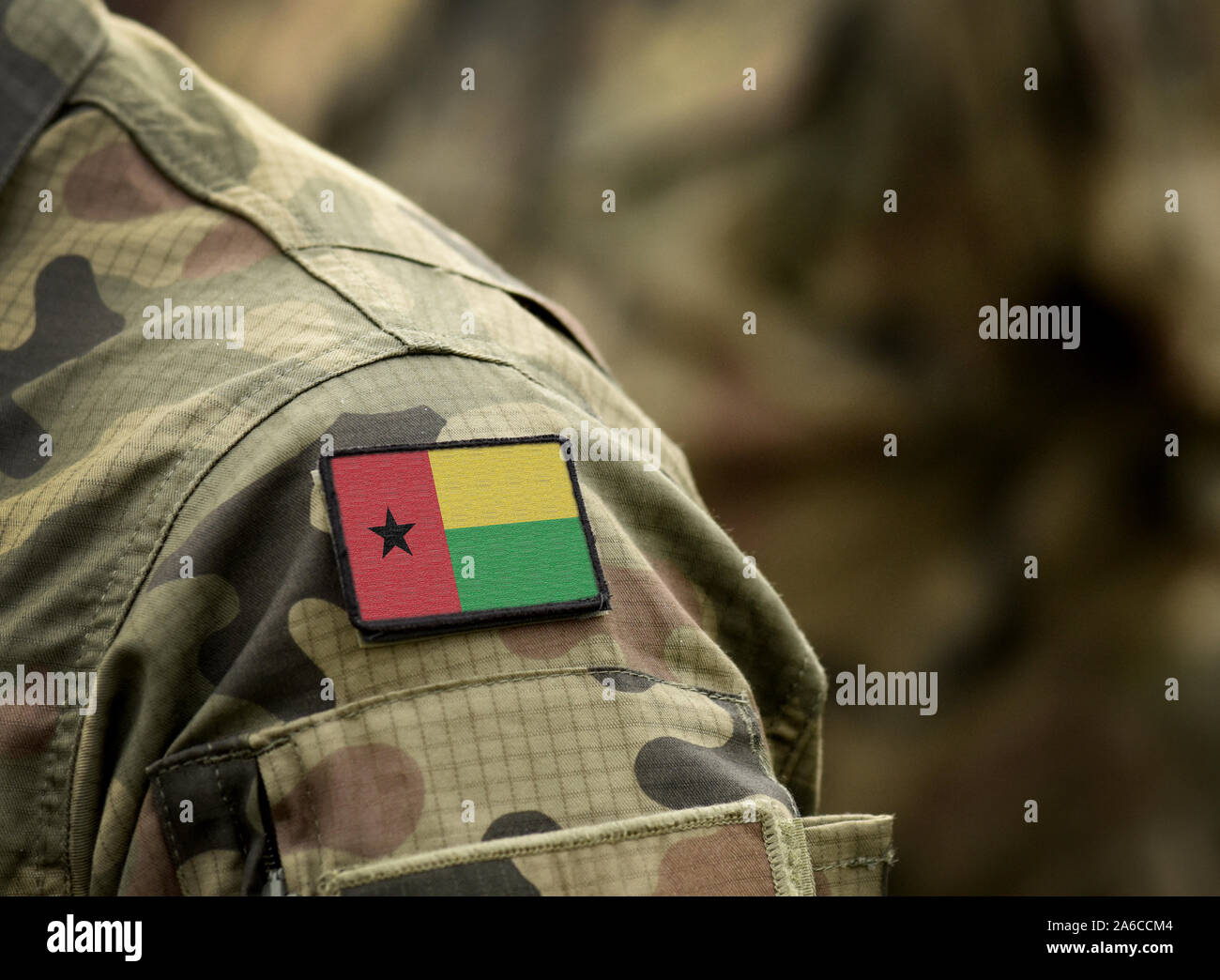 Flag of Guinea-Bissau on military uniform. Army, troops, soldiers ...