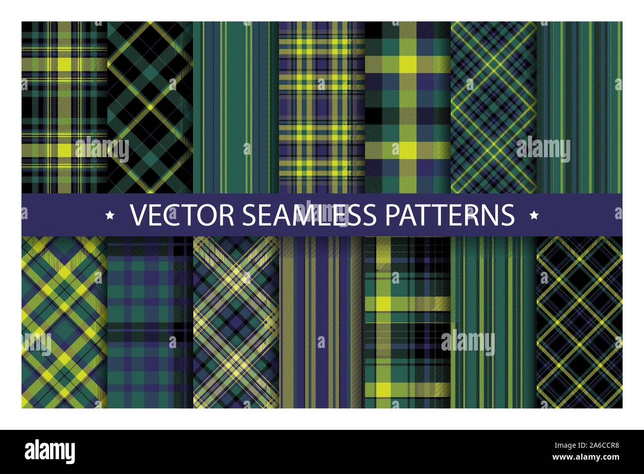 Set plaid pattern seamless. Tartan patterns fabric texture. Checkered ...
