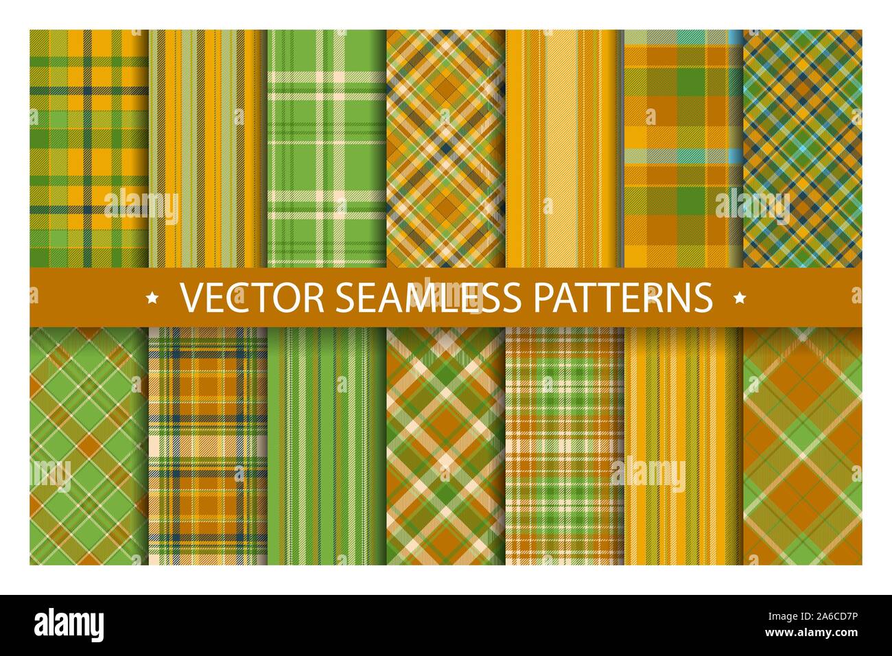Tartan set pattern seamless plaid vector. Geometric background fabric ...