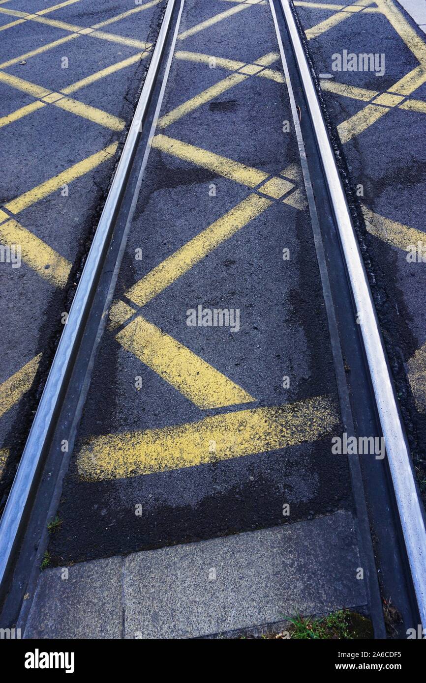 Tramway rail track hi-res stock photography and images - Alamy