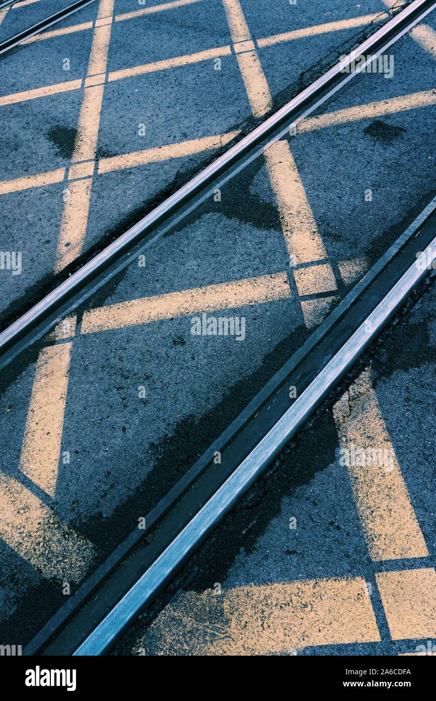 Tramway rail track hi-res stock photography and images - Alamy