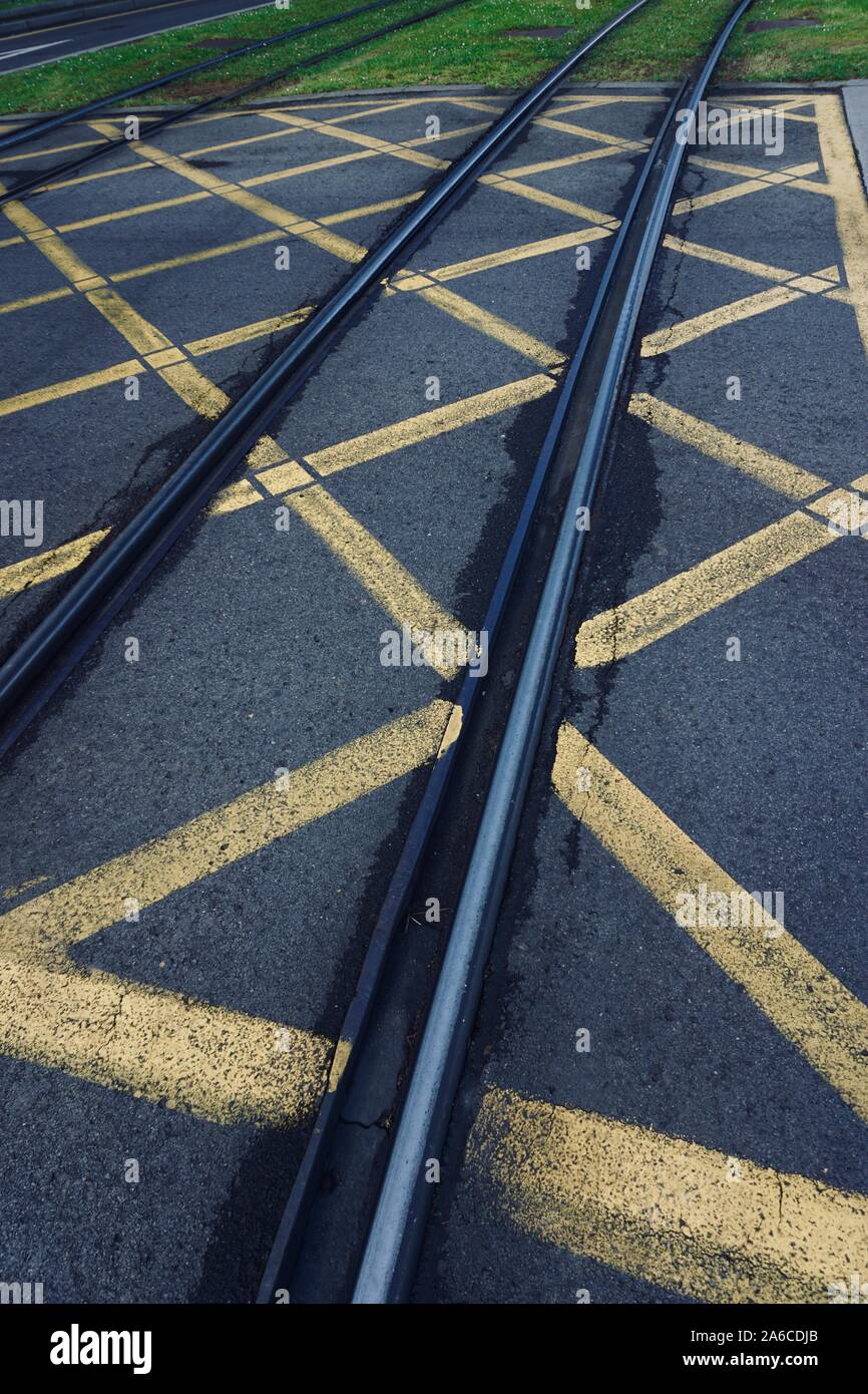 Tramway rail track hi-res stock photography and images - Alamy