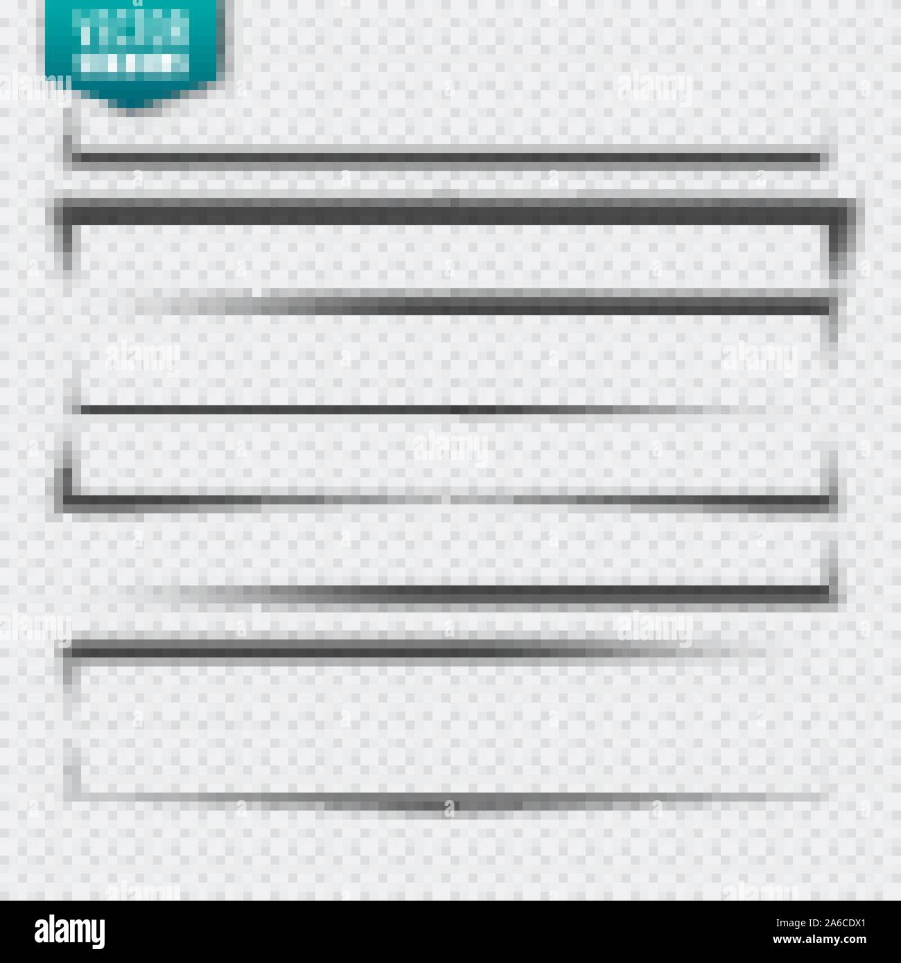 Vector shadows set. Page dividers on transparent background. Realistic ...