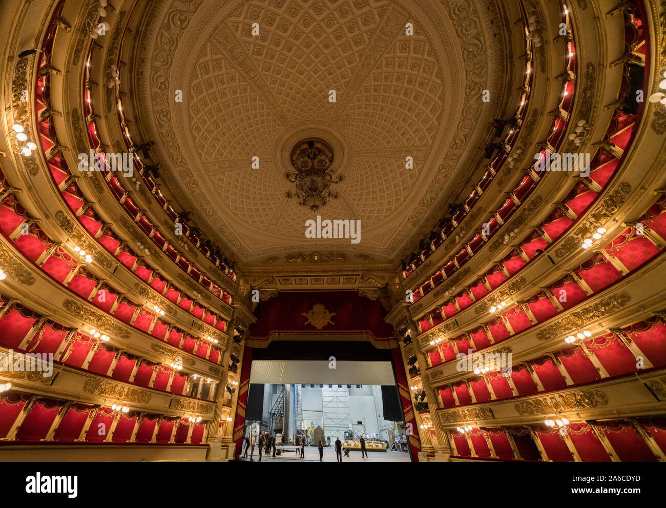Interior of world famous La Scala (Teatro alla Scala, 1778) - an opera ...