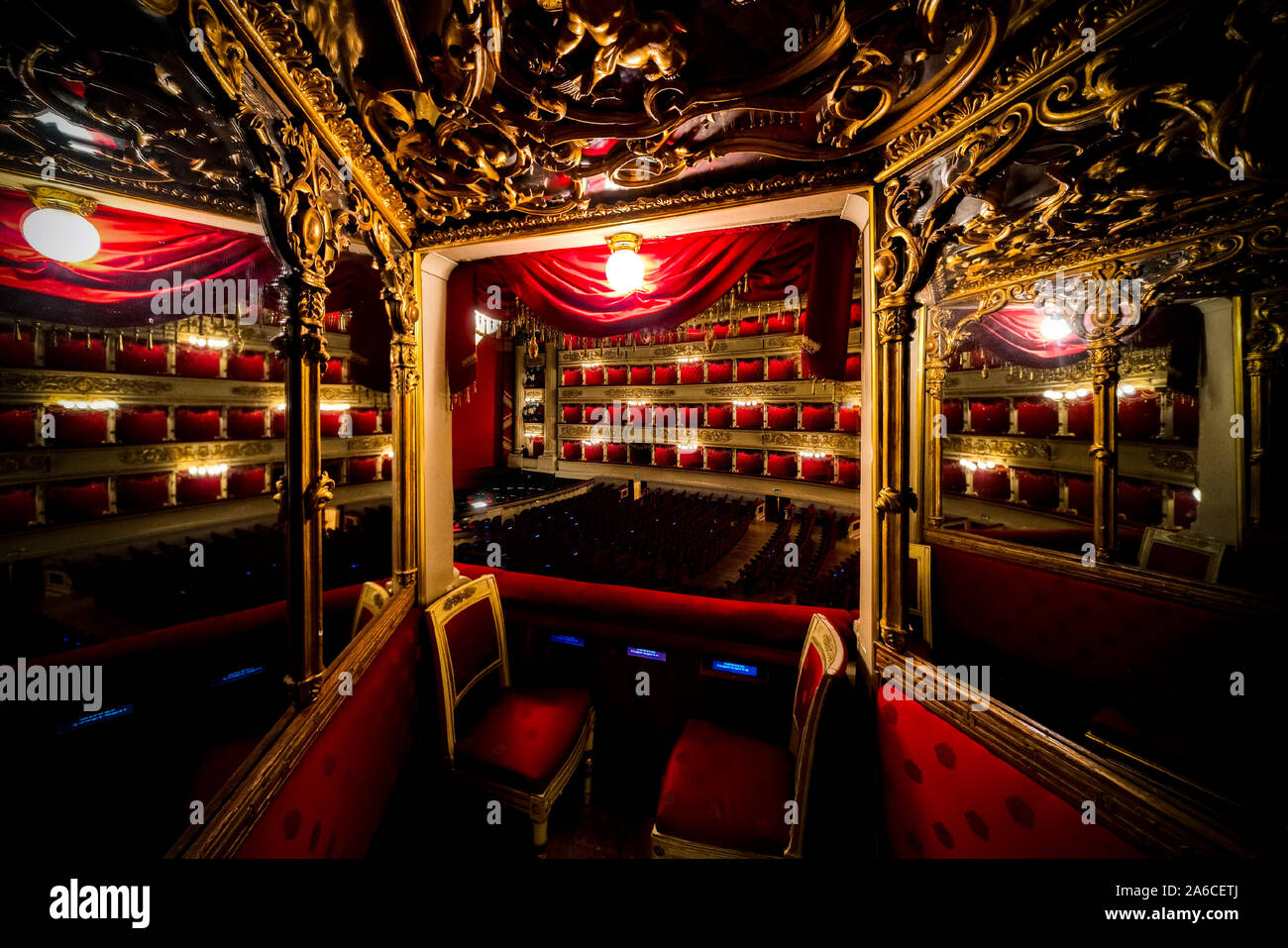 Interior of world famous La Scala (Teatro alla Scala, 1778) - an opera ...