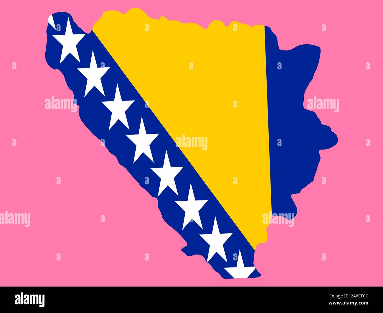 Bosnia Herzegovina Map Flag Vector illustration eps 10 Stock Vector ...