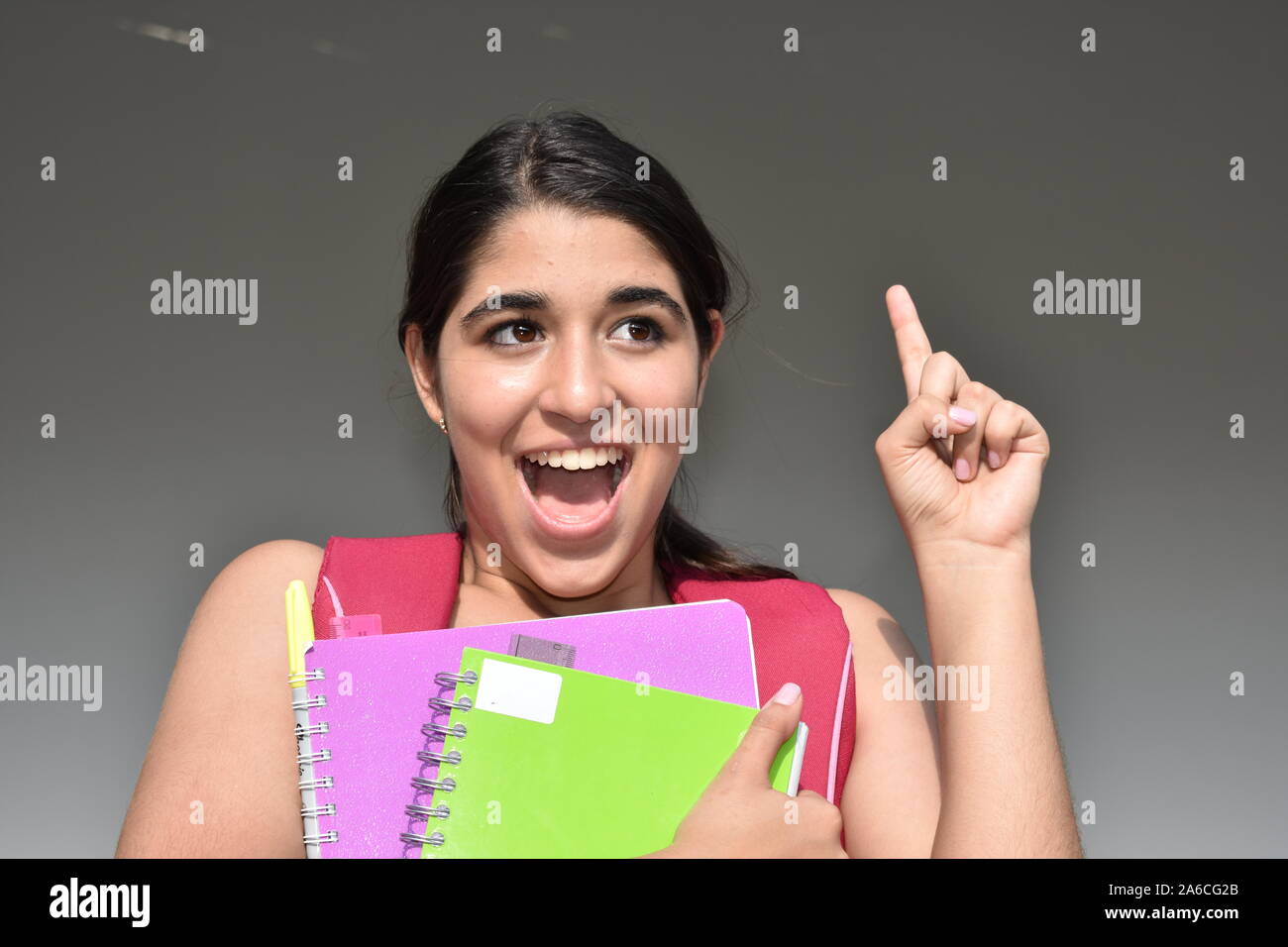 Female Student Having An Idea Stock Photo - Alamy
