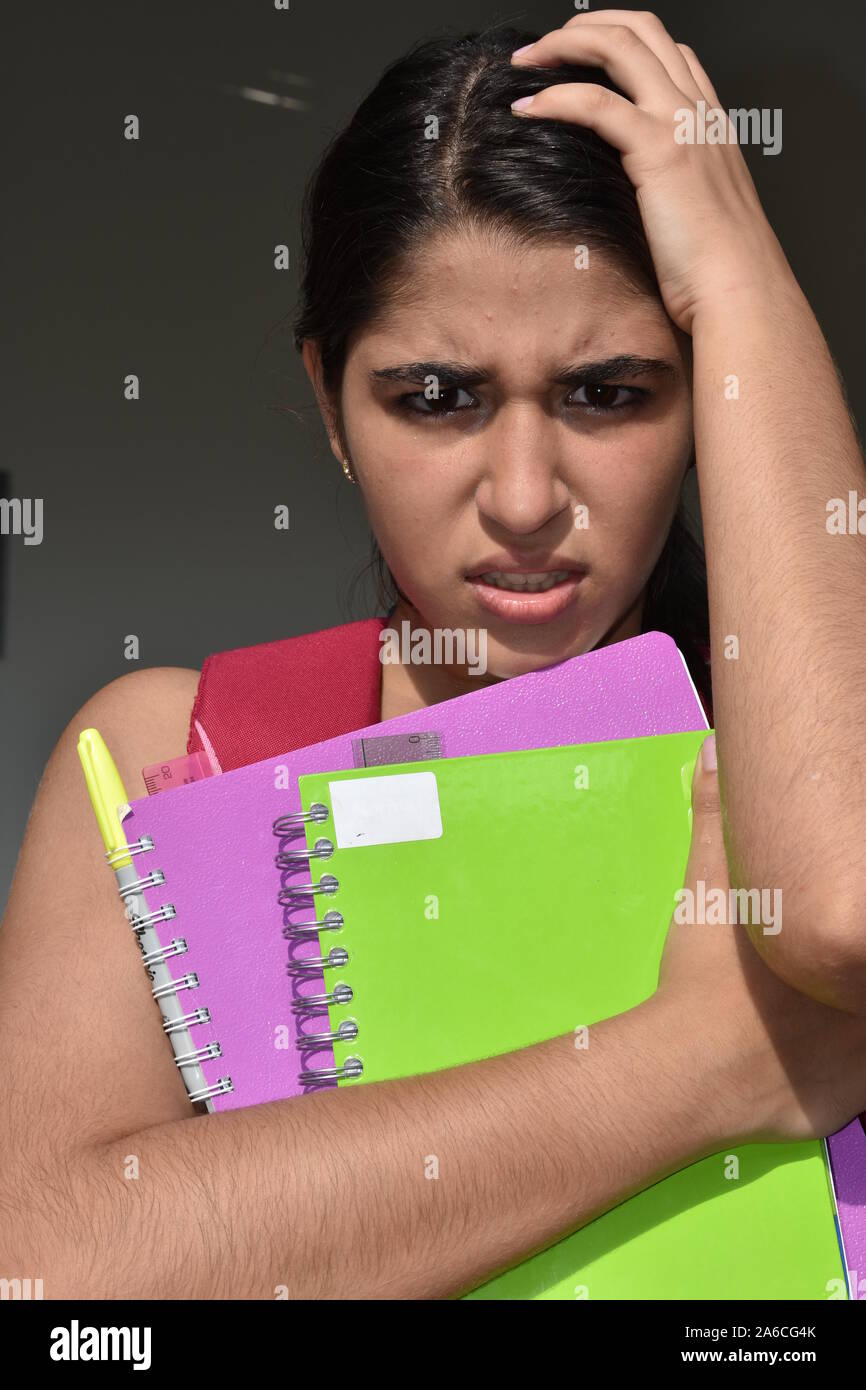 Stressful Girl Student Stock Photo - Alamy