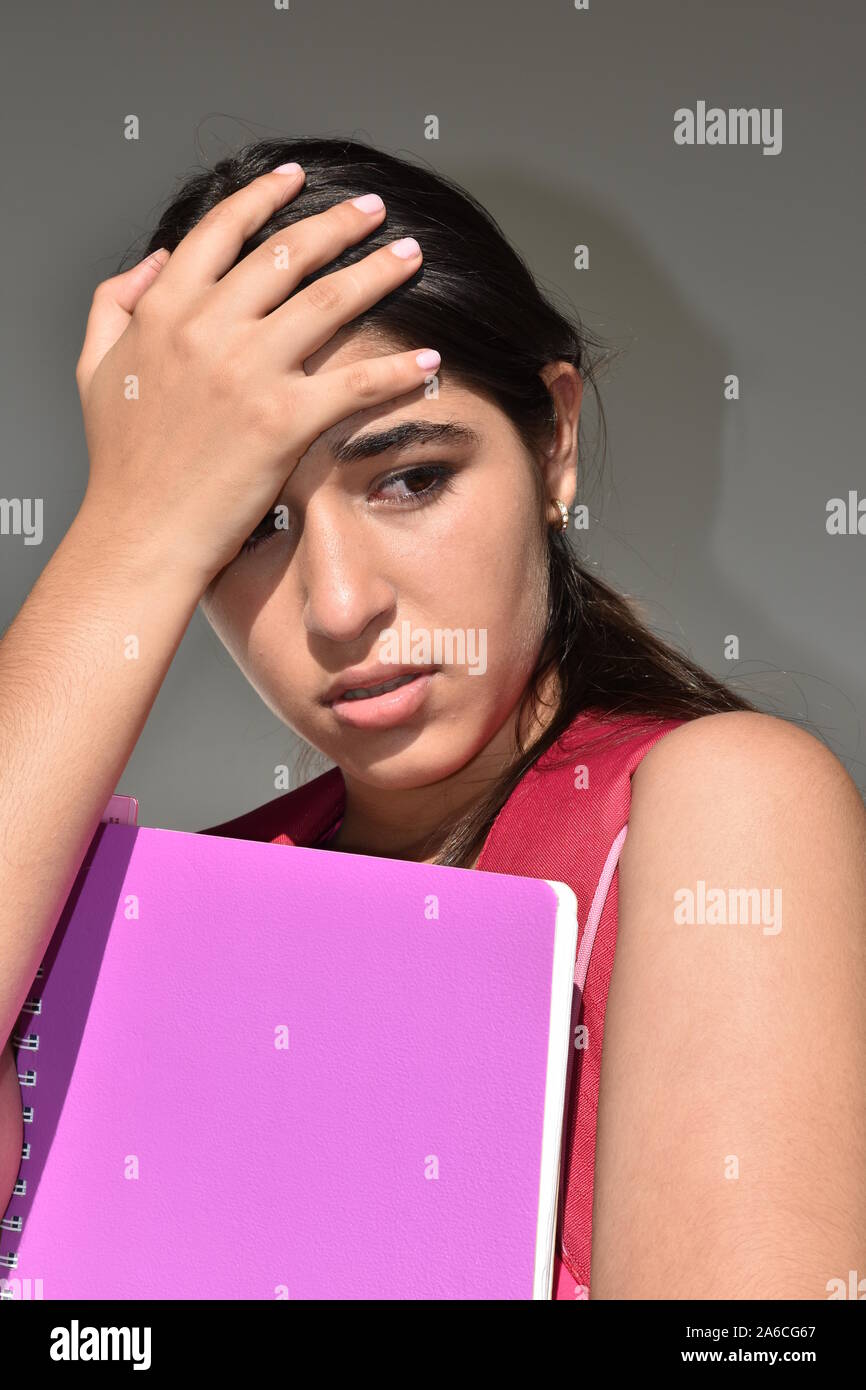 Girl Student And Worry Stock Photo - Alamy