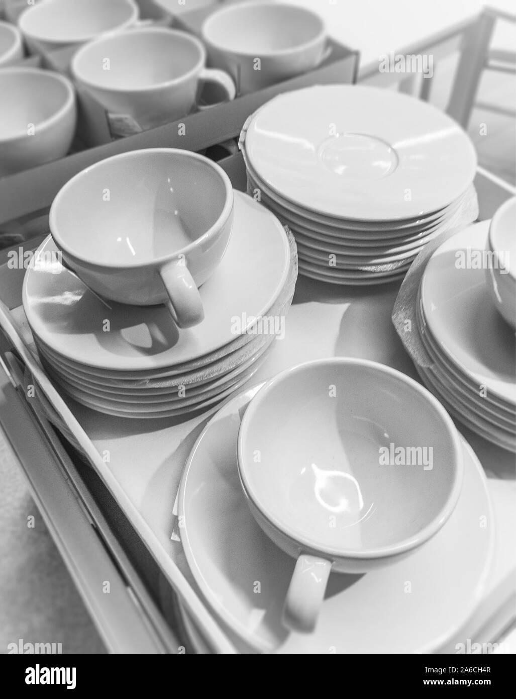 new tea cups on sale Stock Photo - Alamy