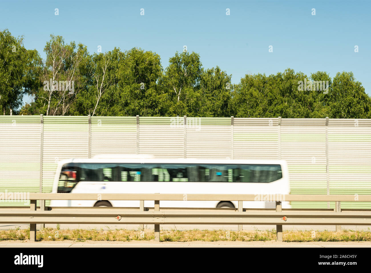 tour bus on the highway Stock Photo - Alamy