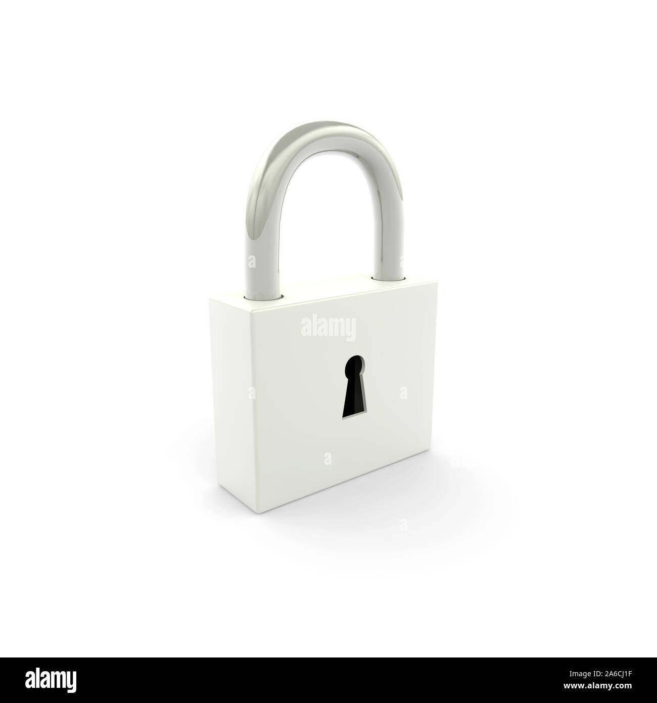 Closed steel lock on white isolated background. 3D illustration Stock ...