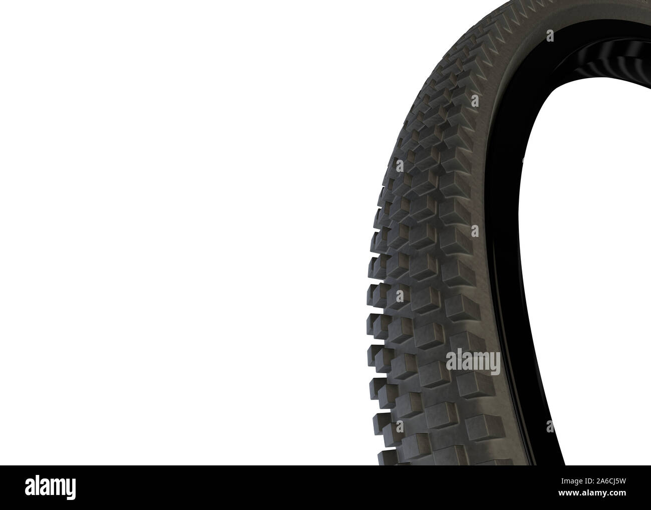 Rubber bicycle tyre on white isolated background. There is free space ...