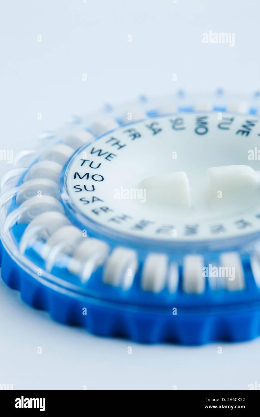 Circular pill dispenser containing hormone replacement therapy (HRT ...