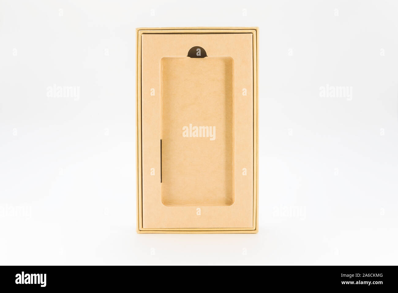 Open box from a mobile phone on a white background Stock Photo - Alamy