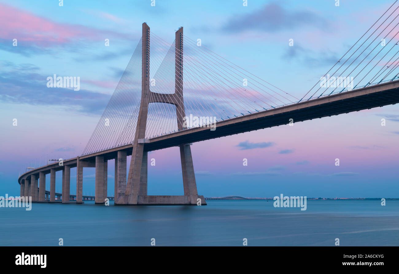 Vasco da Gama Bridge in Lisbon Stock Photo - Alamy