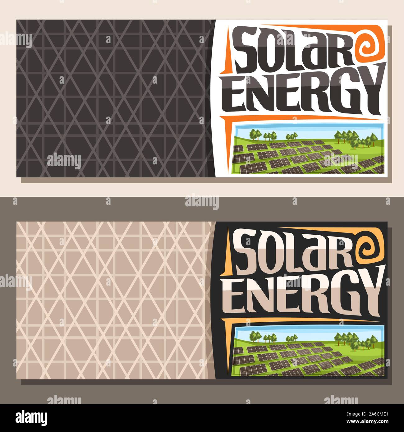 Vector banners for Solar Energy with copy space, templates with many ...