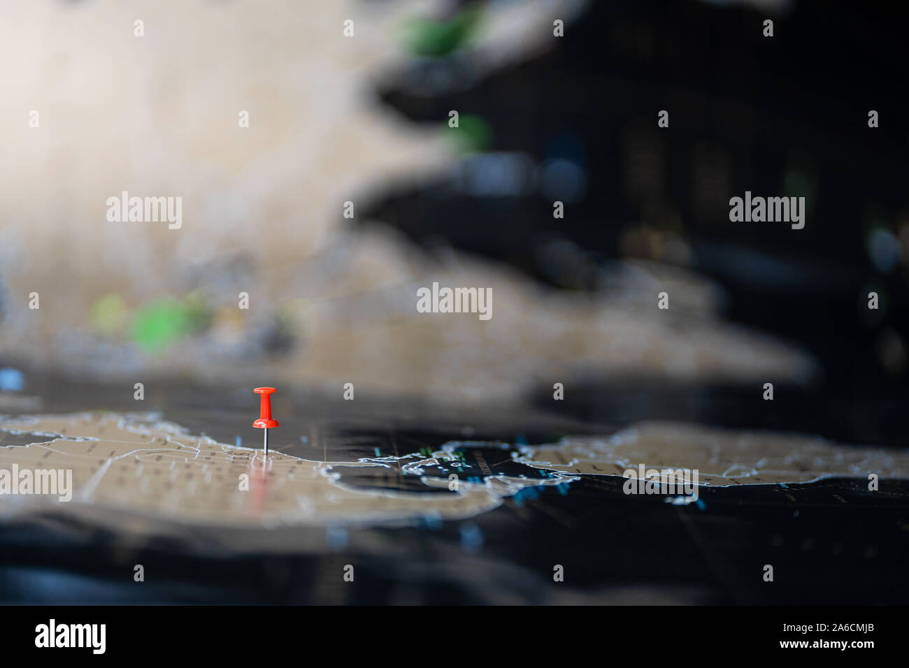 Point place on the world map. Mark on the map Stock Photo - Alamy