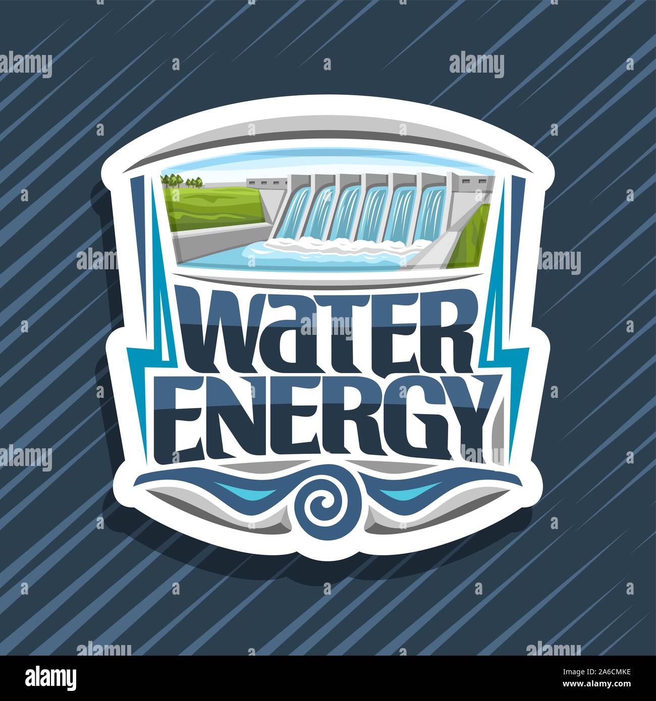 Hydro electric dam on river Stock Vector Images - Alamy