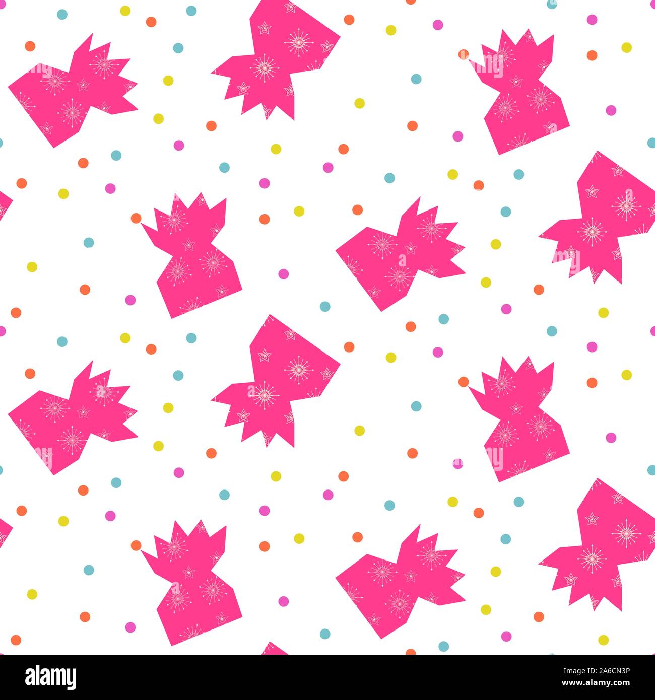 Christmas cracker seamless pattern candy with confetti. Ripped gift ...