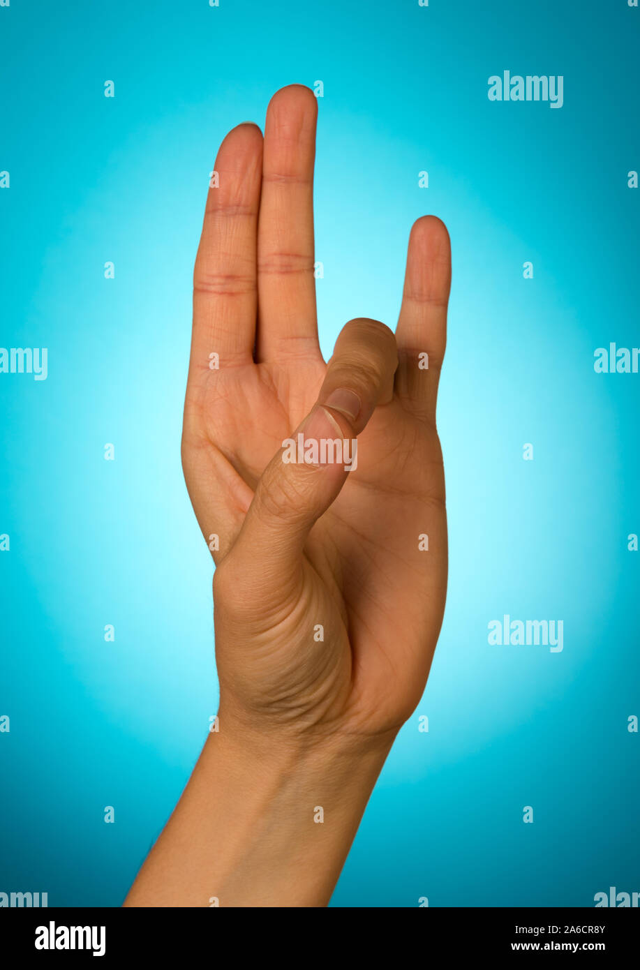 mudra a hand position in yoga Stock Photo - Alamy