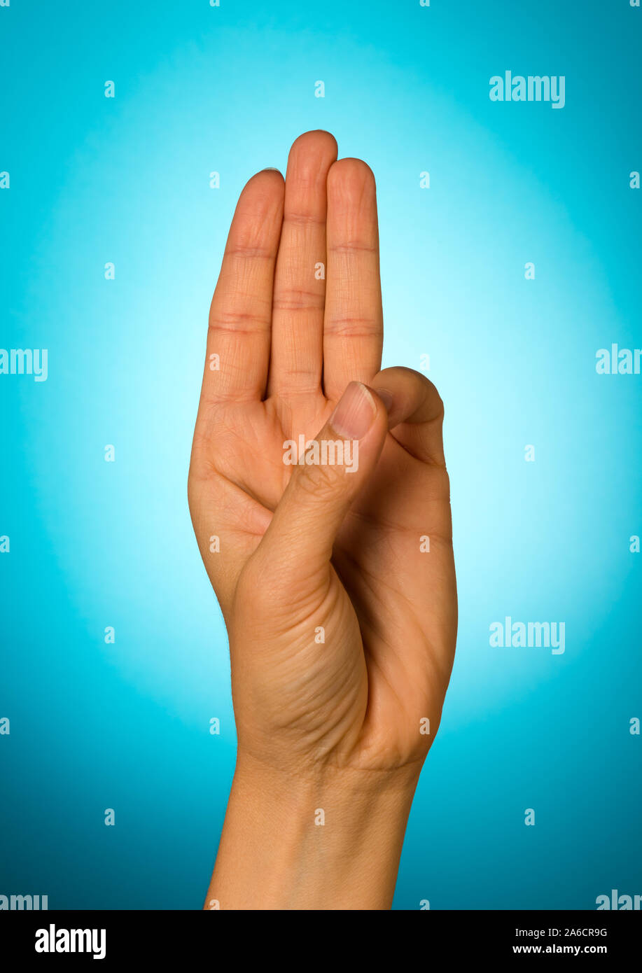 mudra a hand position in yoga Stock Photo - Alamy