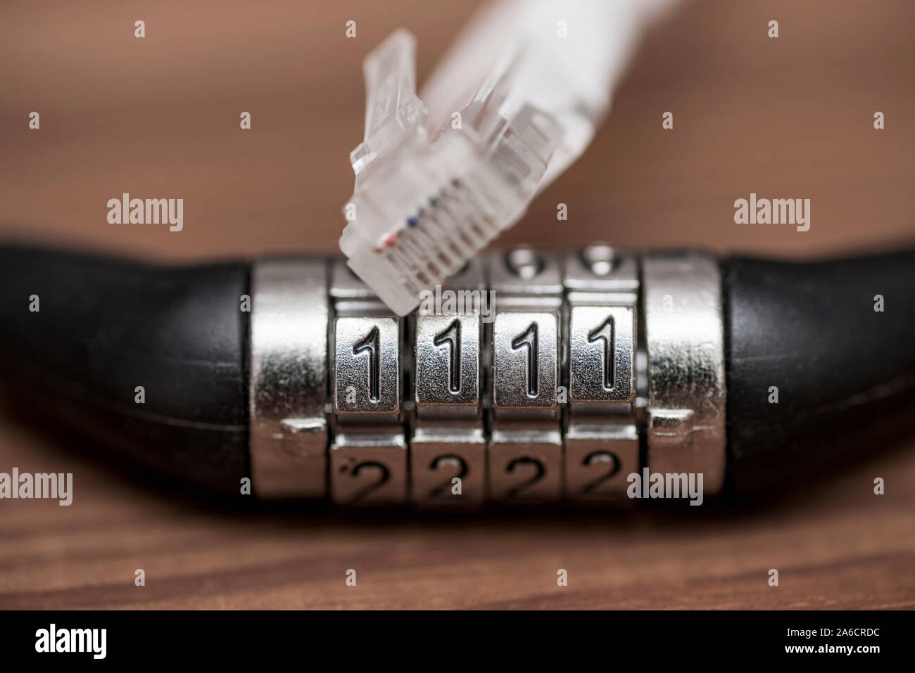 Computer internet cable and lock. Internet security concept. Digital ...