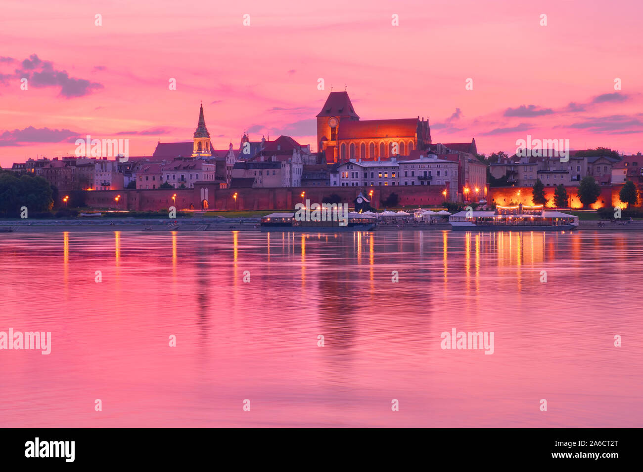 Skyline of Torun old town, UNESCO world heritage site, with ...