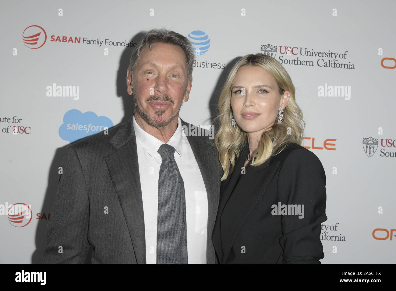 October 24, 2019, Los Angeles, California, USA: LARRY ELLISON and SARA ...