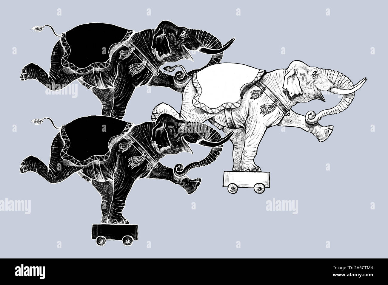 Elephants drawing hi-res stock photography and images - Alamy