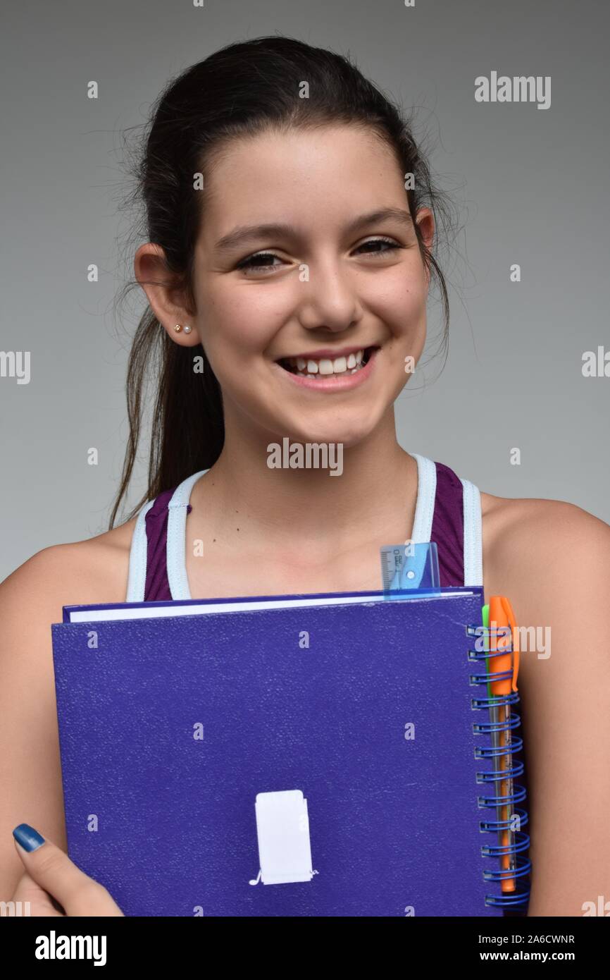 Cute Girl Student Smiling Stock Photo - Alamy