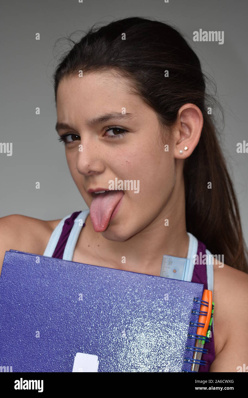 Girl Student Making Funny Faces Stock Photo - Alamy