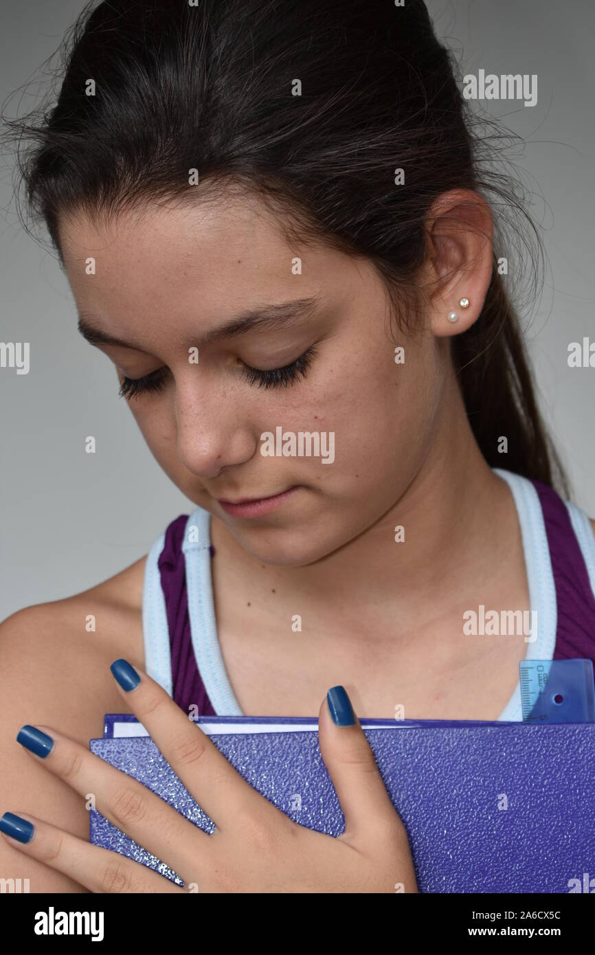 Girl Student Alone Stock Photo - Alamy