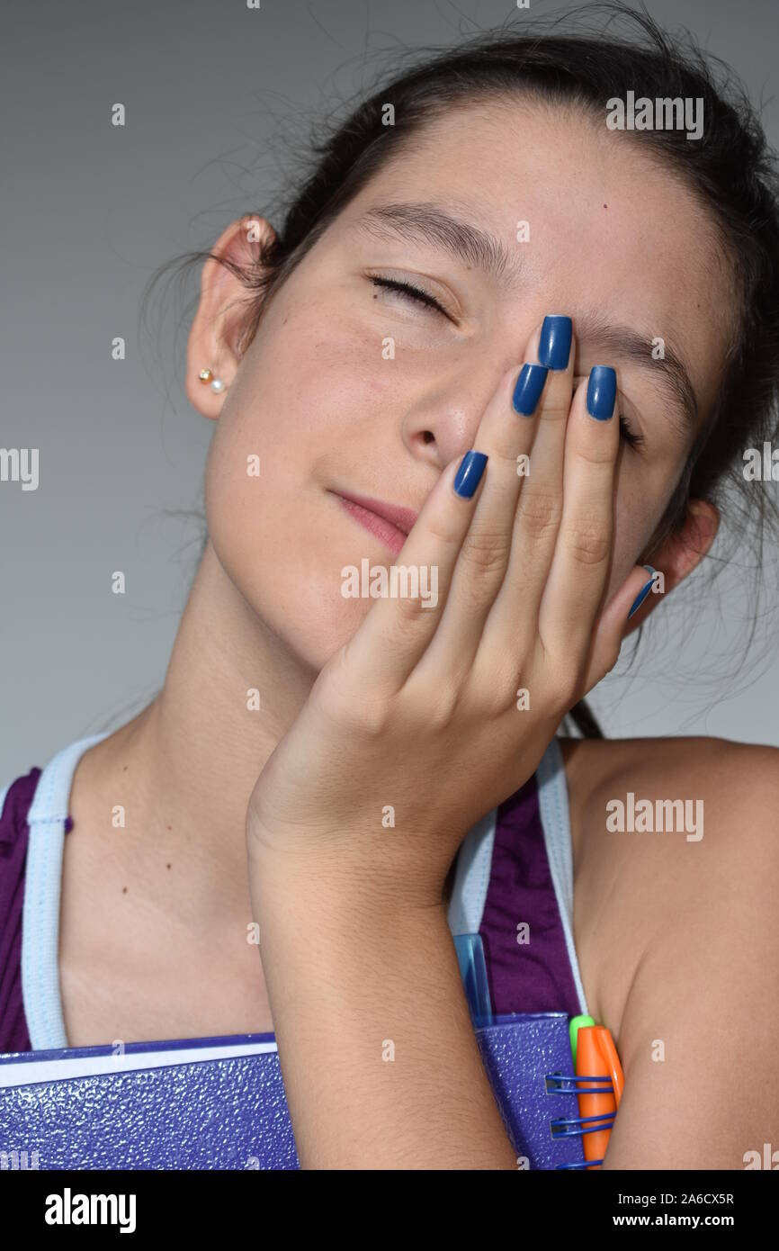 An Ashamed Girl Student Stock Photo - Alamy