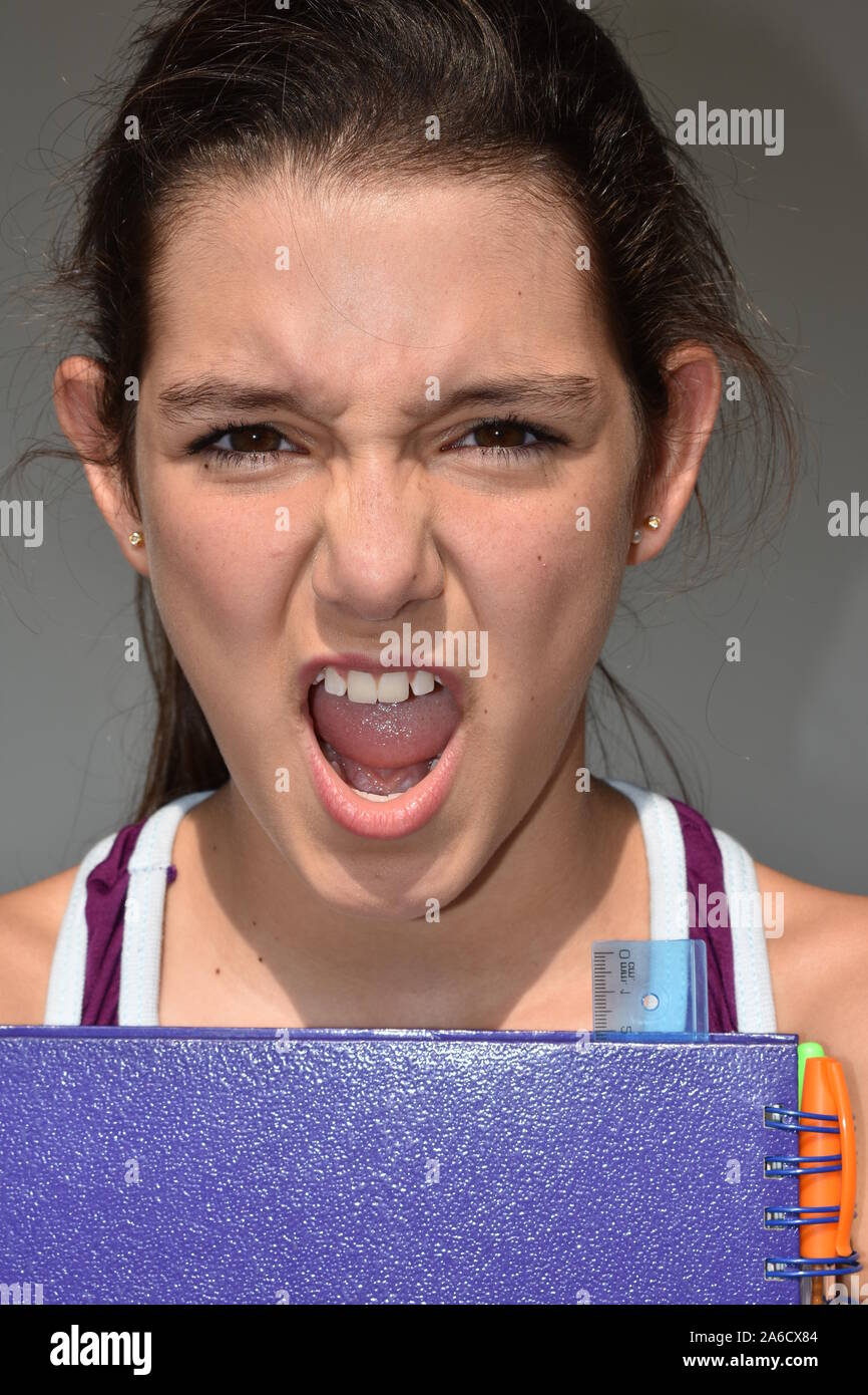 Female Student Under Stress Stock Photo - Alamy