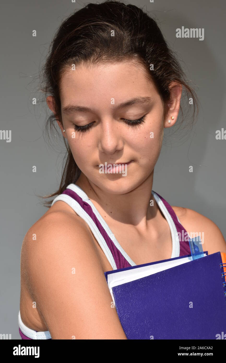 Minority Girl Student Alone Stock Photo - Alamy