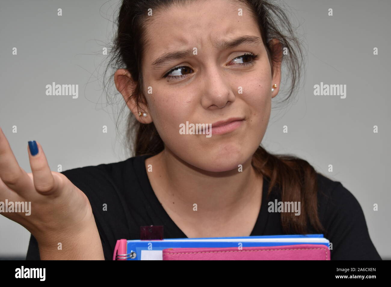 Confused Girl Student Stock Photo - Alamy