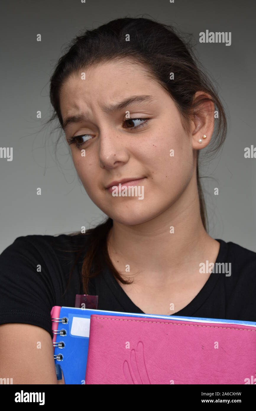 Worrisome Girl Student Stock Photo - Alamy