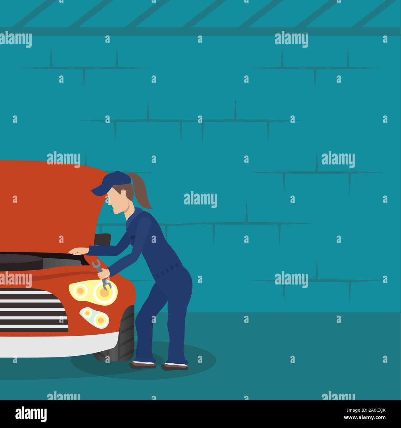 Female mechanic worker in Stock Vector Images - Alamy