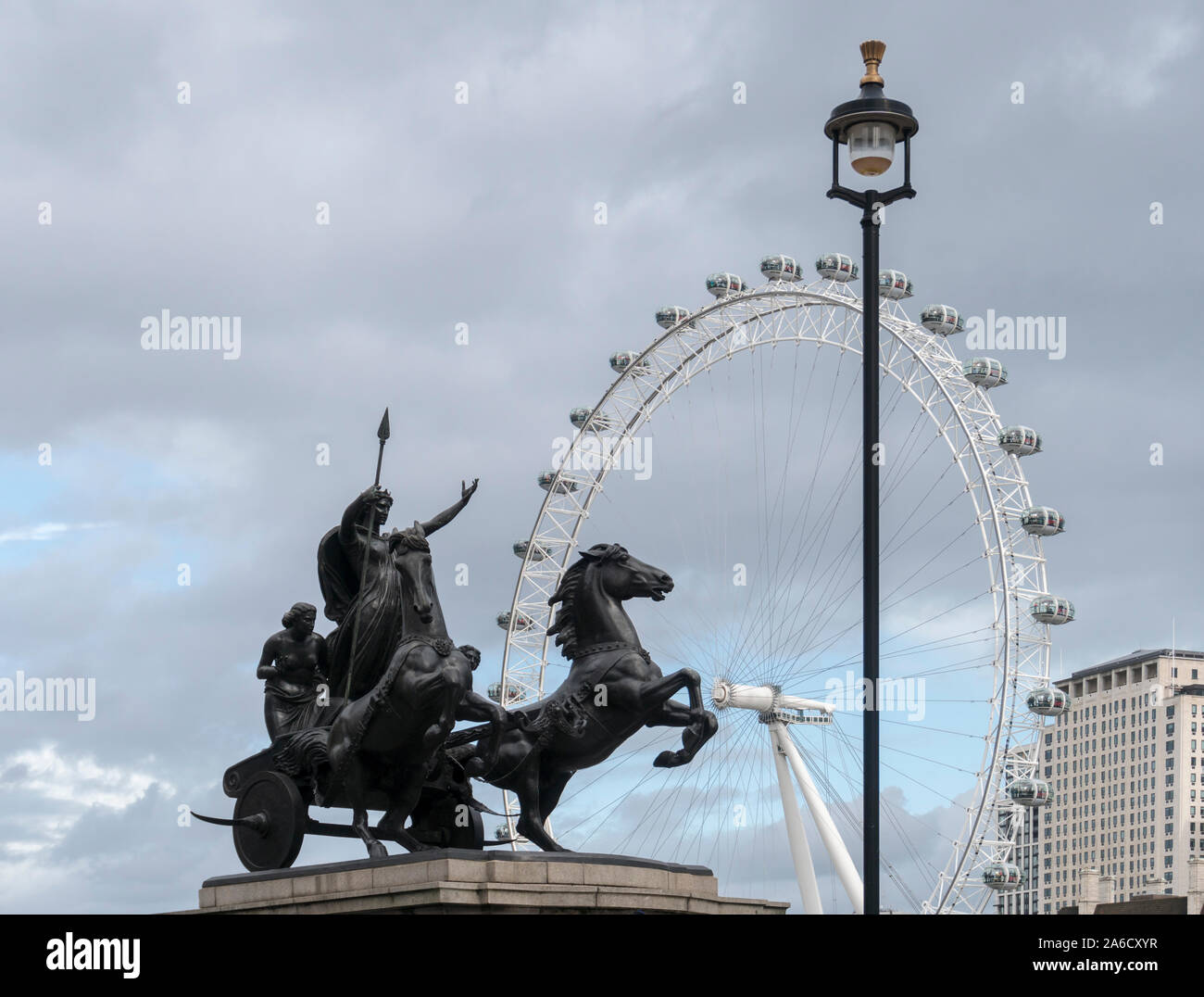 The statue of Boadicea and Her Daughters in Westminster, London, UK ...