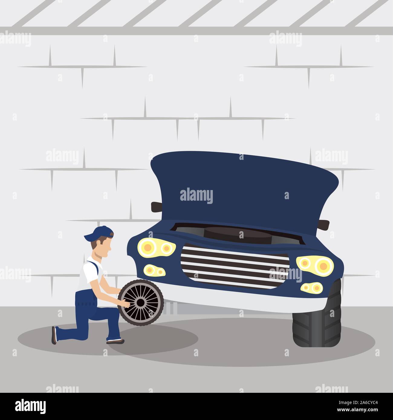 Changing wheels tool Stock Vector Images - Alamy