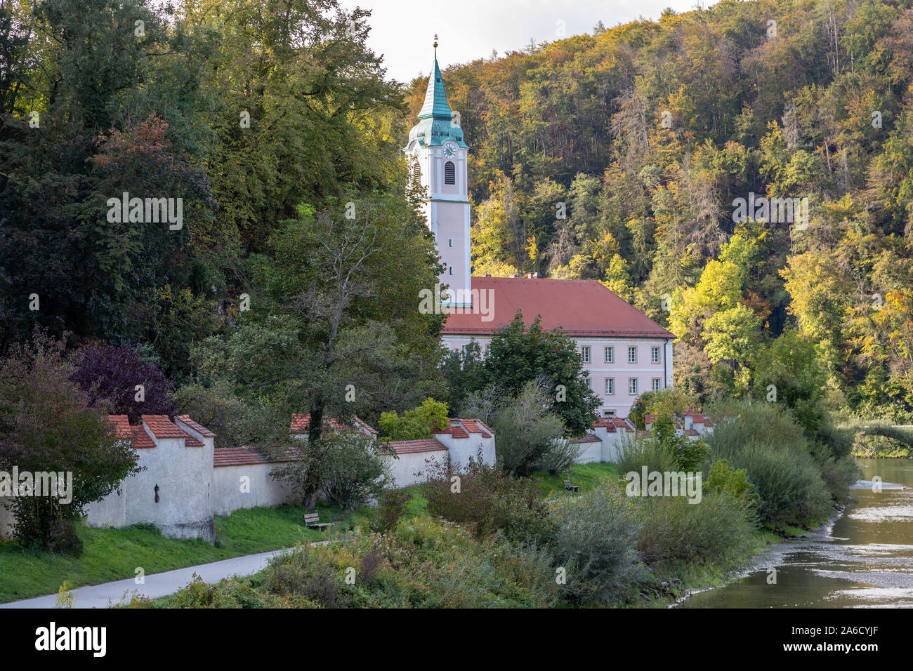 Weltenburg abbey, monastery near Kelheim, Bavaria, Germany at Danube ...
